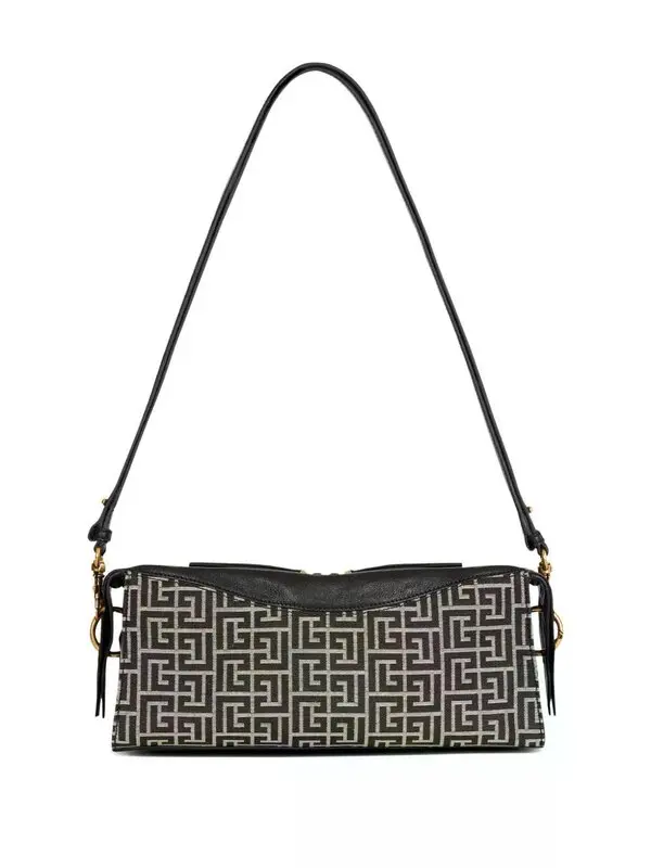 Balmain Pulse Monogram Jacquard Shoulder Bag - Black