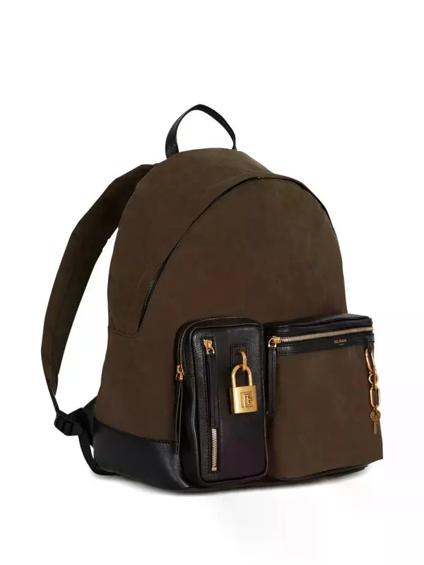 Balmain Pulse Calfskin And Nylon Backpack
