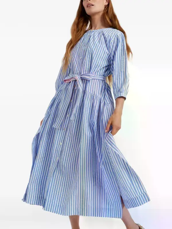 Chinti & Parker Striped Belted Midi Dress