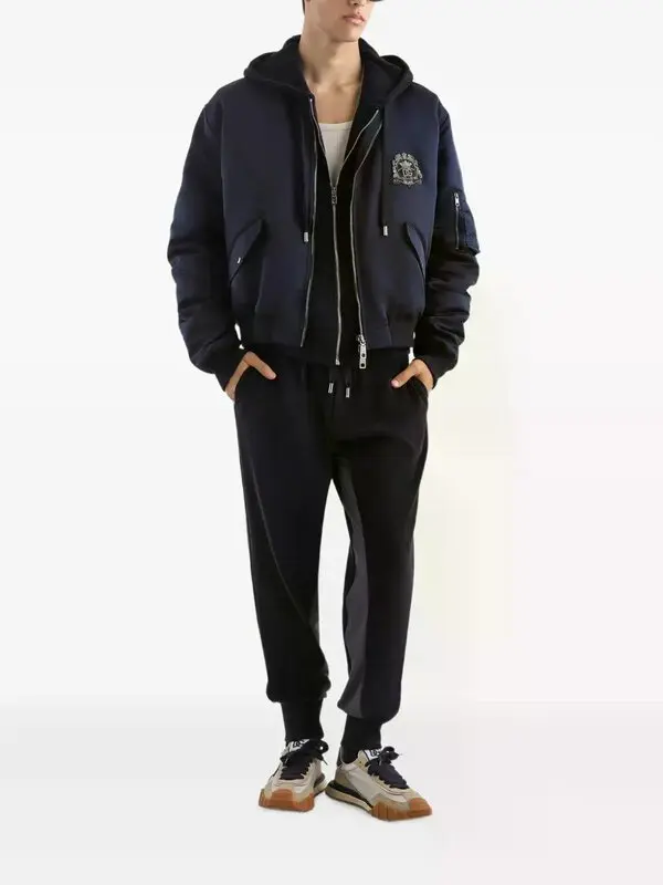 Dolce & Gabbana Embroidered Hooded Bomber Jacket