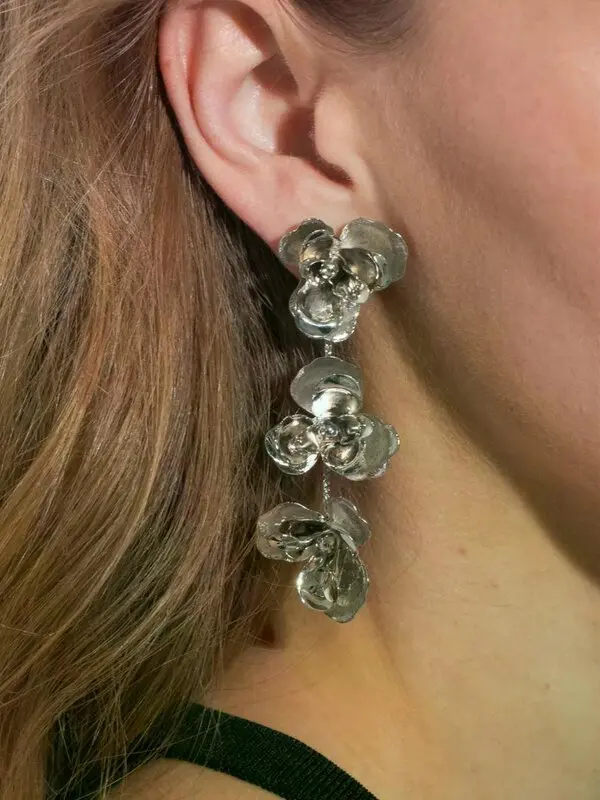 JENNIFER BEHR Braelynn Floral Drop Earrings - Silver