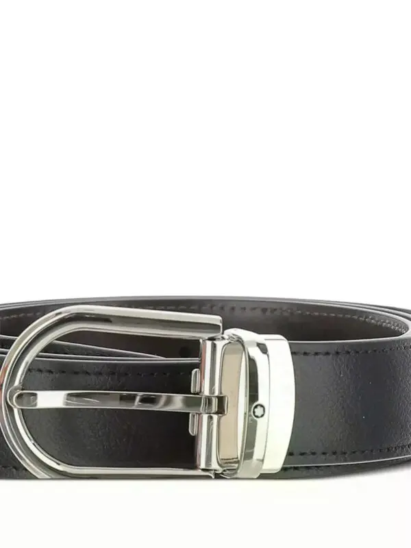 Montblanc Reversible Leather Belt With Logo Detail Buckle
