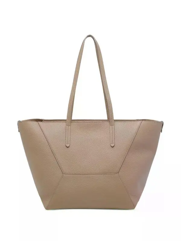 Brunello Cucinelli Duo Zip Leather Shoulder Bag