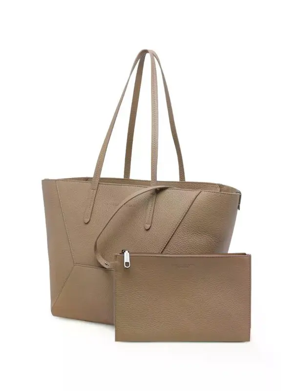 Brunello Cucinelli Duo Zip Leather Shoulder Bag
