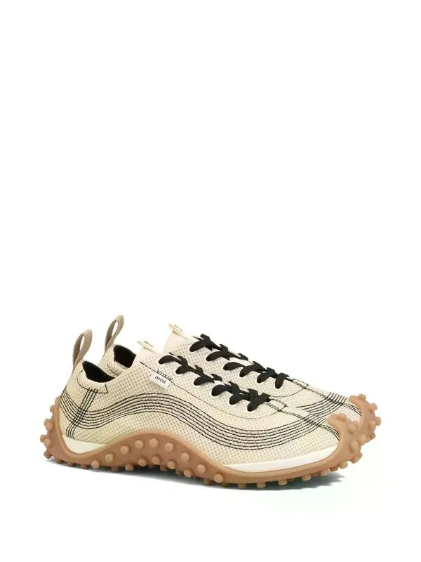 AMI Paris Mirage Lace-up Sneakers With Contrast Stitching - Neutrals