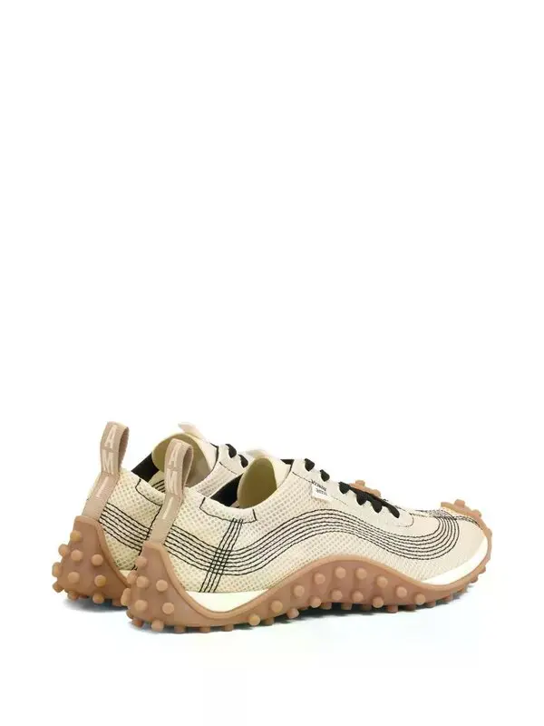 AMI Paris Mirage Lace-up Sneakers With Contrast Stitching - Neutrals