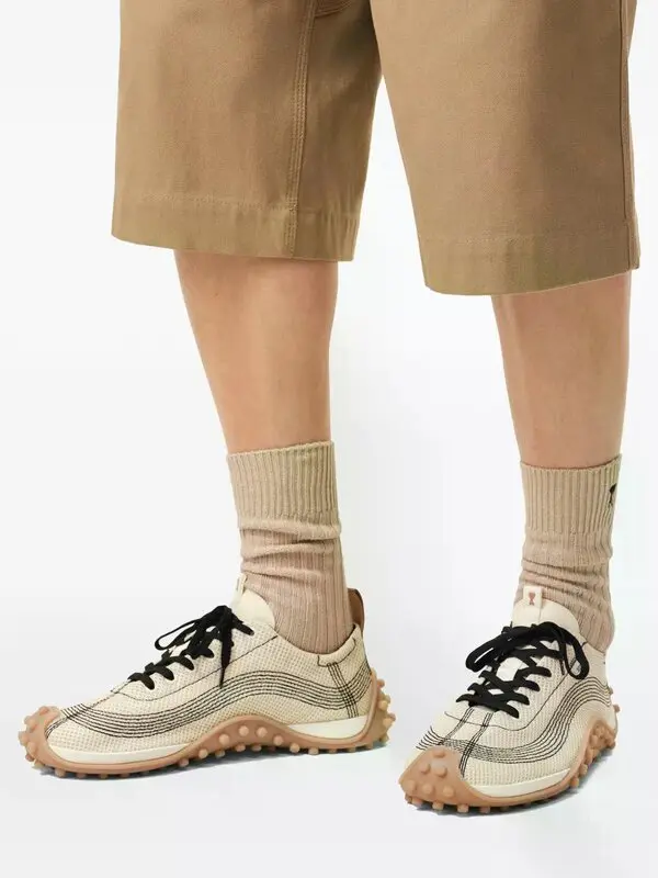 AMI Paris Mirage Lace-up Sneakers With Contrast Stitching - Neutrals