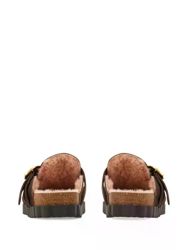 FERRAGAMO Gancini Buckle Suede Clogs