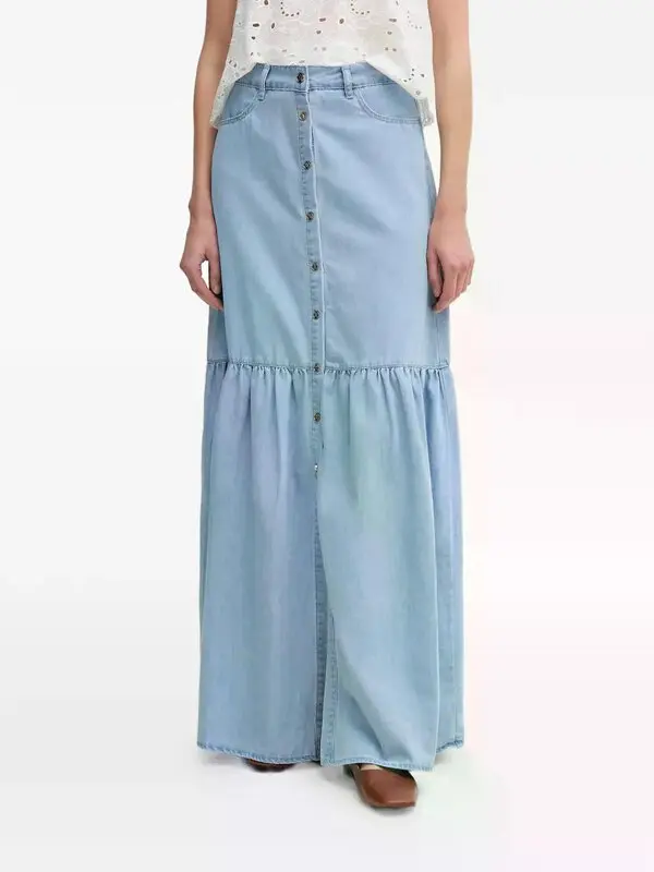 GAUDI Buttoned Tiered Maxi Skirt
