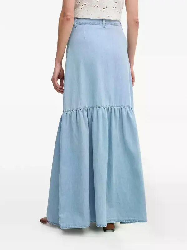 GAUDI Buttoned Tiered Maxi Skirt
