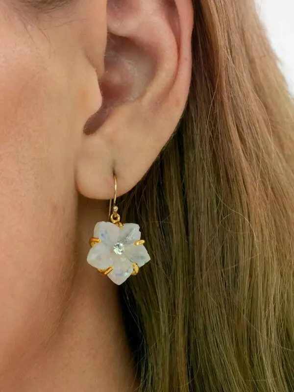 JENNIFER BEHR Lyanna Floral Drop Earrings - White