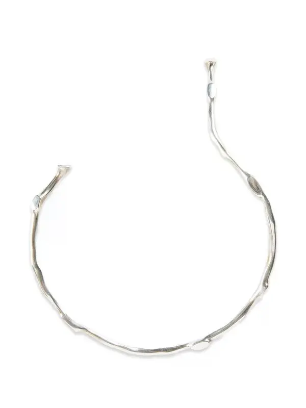 ANN DEMEULEMEESTER Open Design Hammered Effect Necklace - Silver