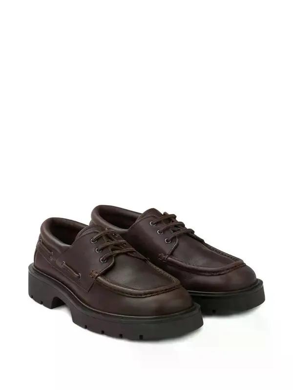 Sandro Lace-up Leather Derby Shoes - Brown