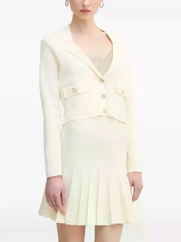 GAUDI Cropped Cardigan With Front Button Fastening - Neutrals