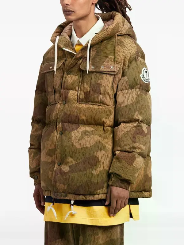 PALM ANGELS X MONCLER Camouflage Print Parka Coat