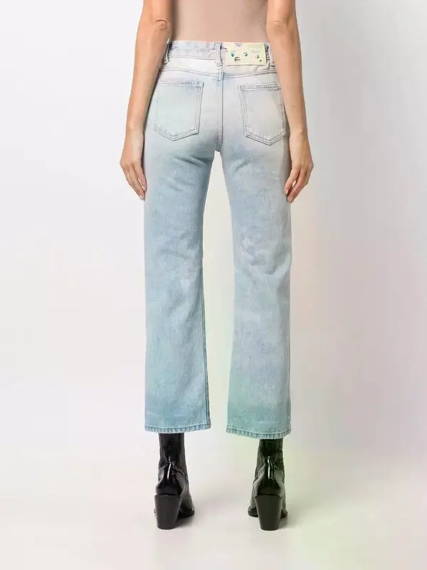 Off-White Distressed Straight-leg Jeans
