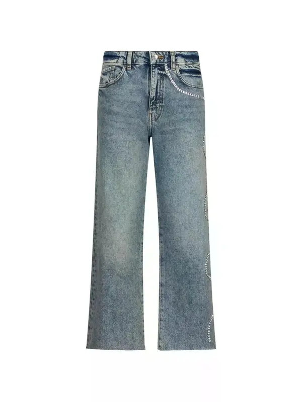 Liu Jo Embellishment Detail Cropped Jeans - Blue