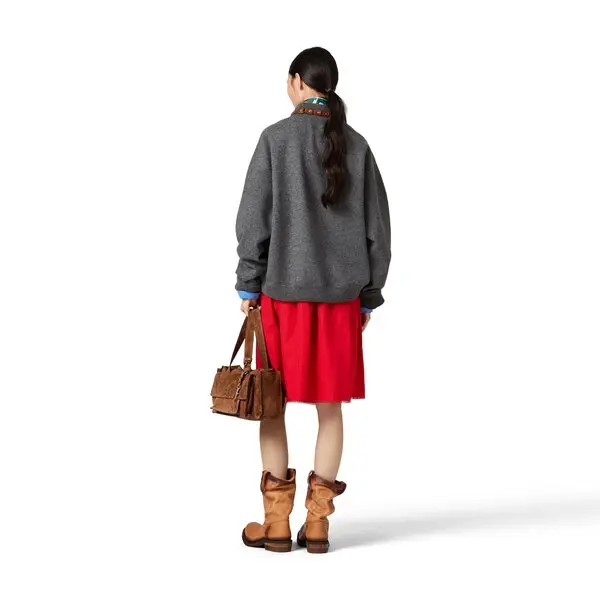 Miu Miu Cashmere And Jersey Quarter Zip Sweater