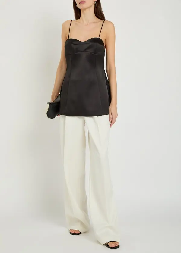 RÓHE Satin Sweetheart Neck Top