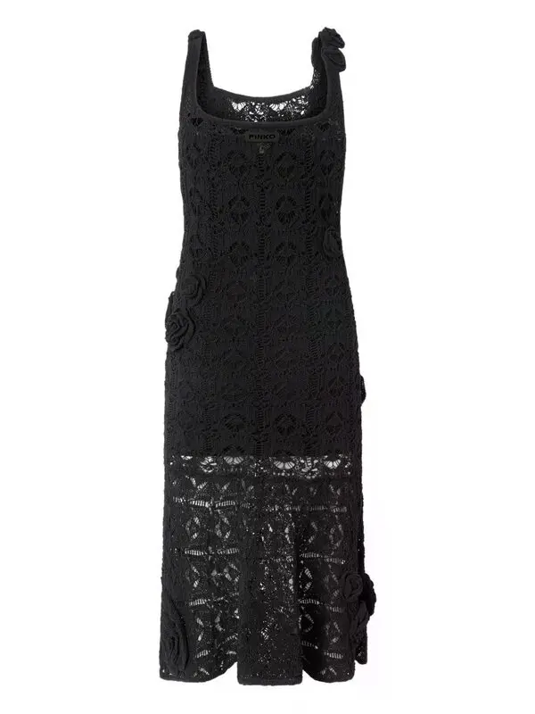 Pinko Midi Floral-appliqué Dress
