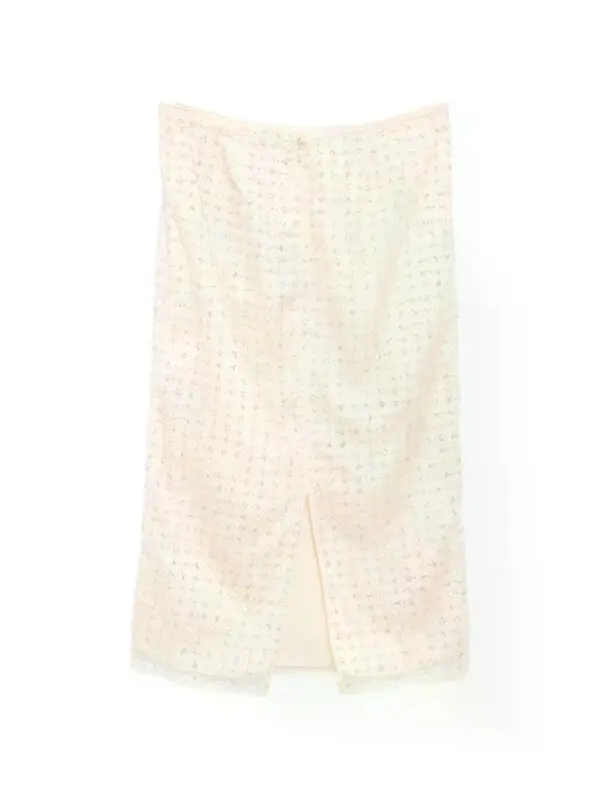 Staud Embellished Midi Skirt With Rear Slit