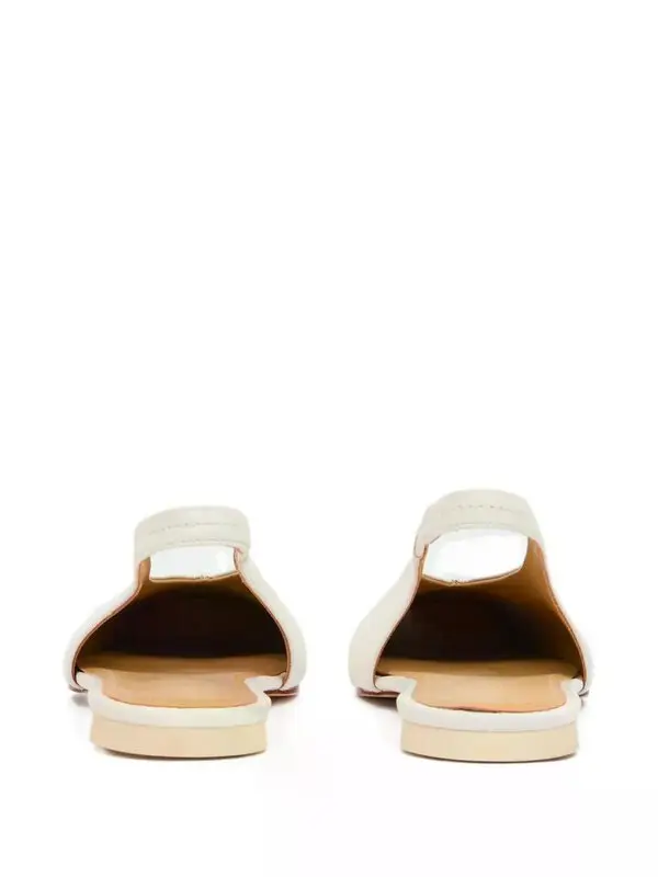 MAISON MARGIELA Square-toe Slingback Flat Pumps - White