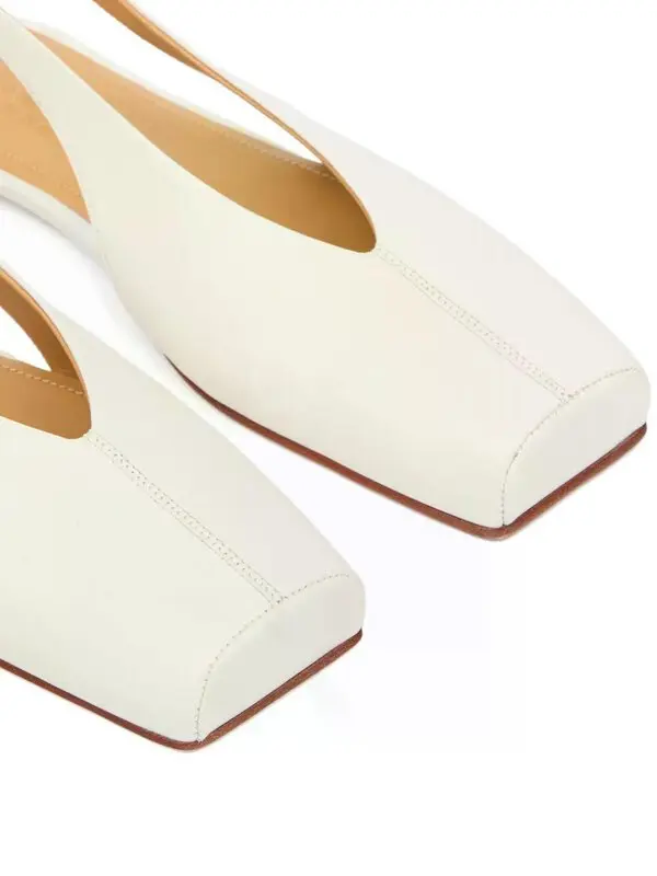 MAISON MARGIELA Square-toe Slingback Flat Pumps - White