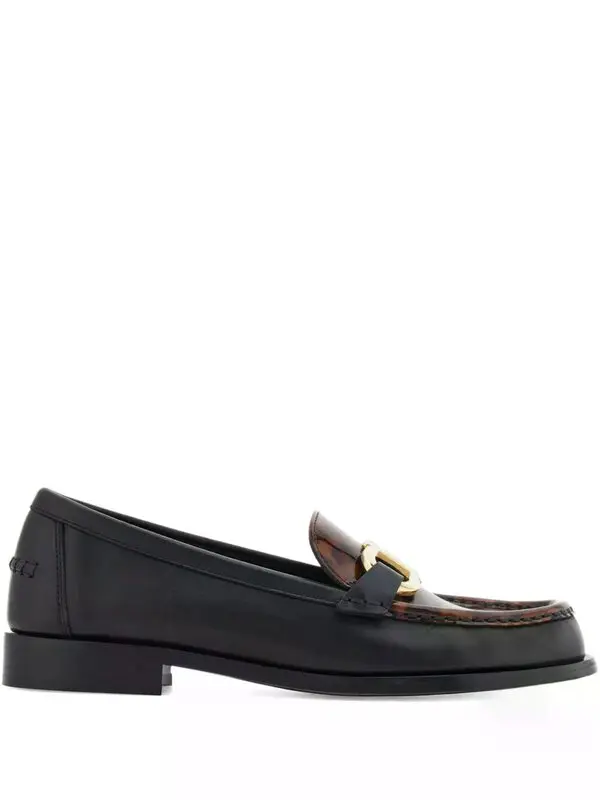 FERRAGAMO Gancini Ornament Patent Loafers