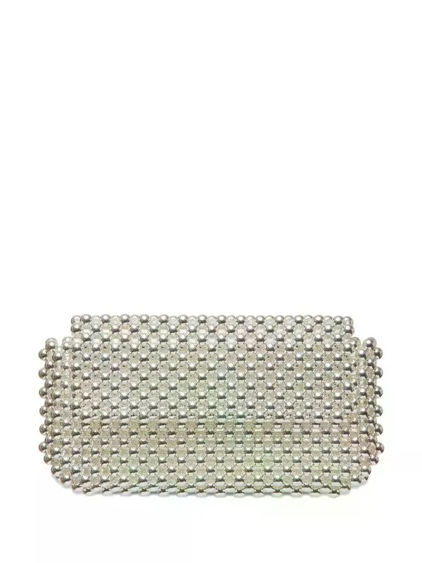 0711 TBILISI Clover Beaded Clutch - Silver
