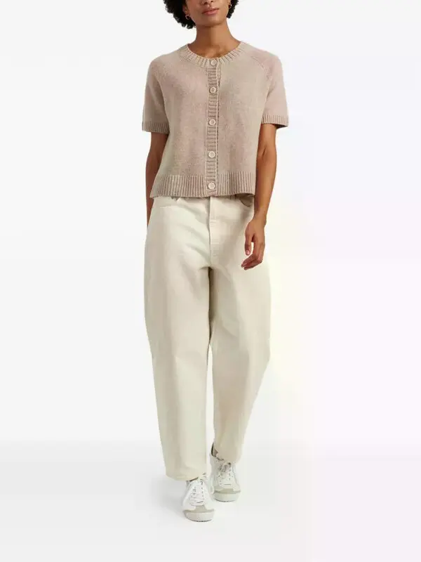 Chinti & Parker Button-up Short Sleeve Cardigan - Neutrals