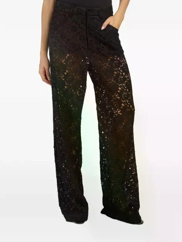 Federica Tosi Lace Wide-leg Trousers - Black