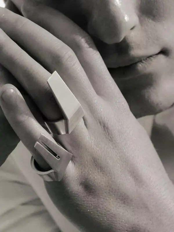 Rick Owens Trunk Ring - Silver