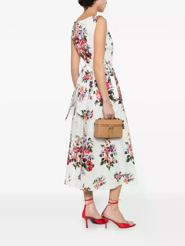 Dolce & Gabbana Floral Print Midi Dress - White