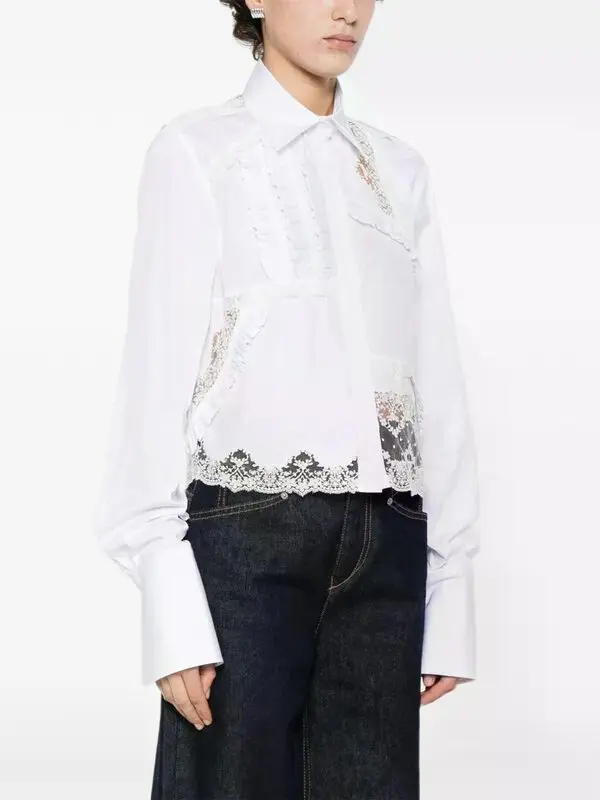 Ermanno Scervino Lace Detail Ruffled Shirt