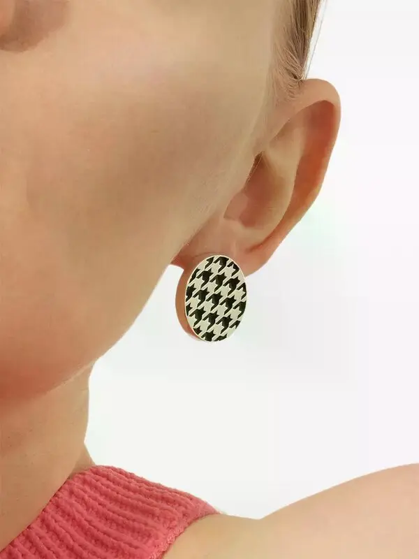 LUTA Houndstooth Stud Earrings - Black