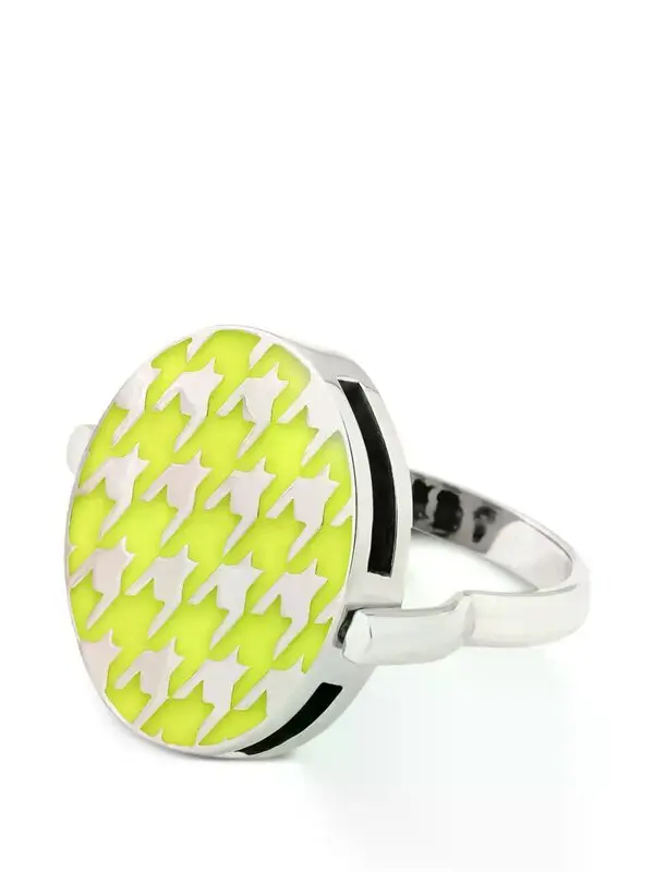 LUTA Houndstooth Pattern Ring - Silver