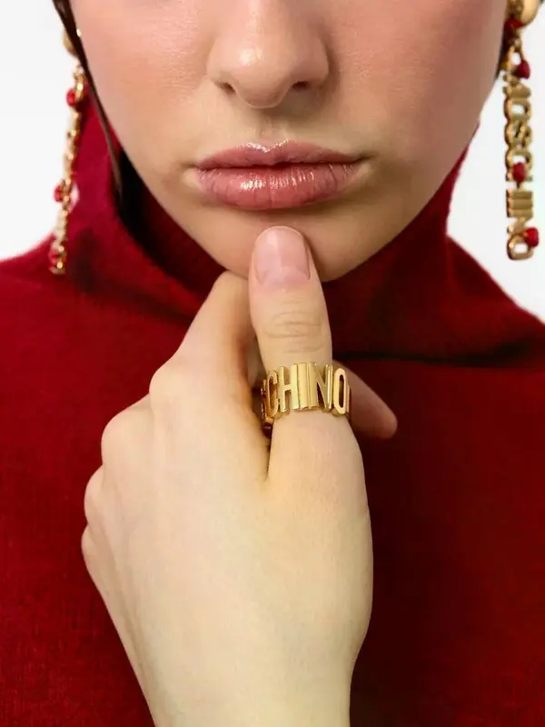 Moschino Tone Logo Motif Ring - Gold