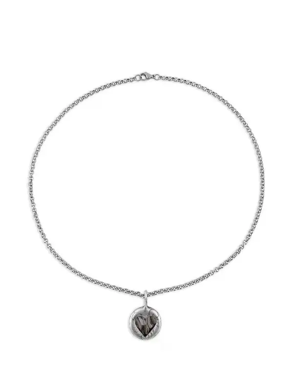 POISONED HEARTS Tone Heart Pendant Necklace - Silver