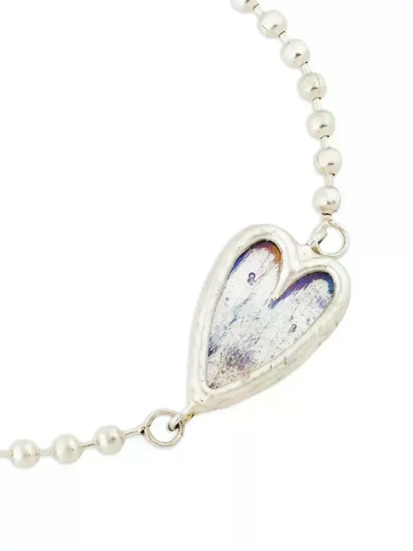 POISONED HEARTS Tone Heart Pendant Chain Bracelet