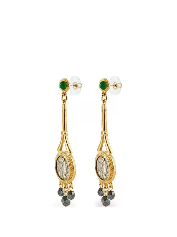 BEN-AMUN Embellished Drop Earrings With Bead Embellishment