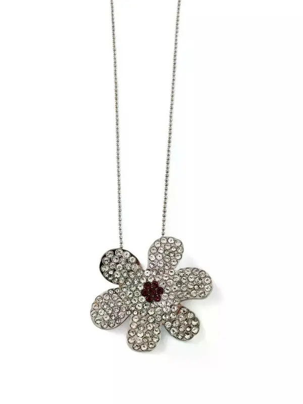 Marni Flower Pendant Chain Necklace - Silver