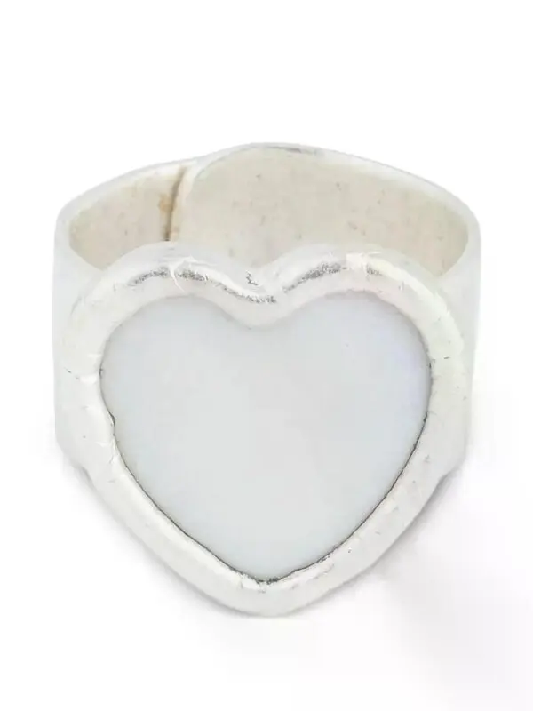POISONED HEARTS Heart Motif Ring - Silver