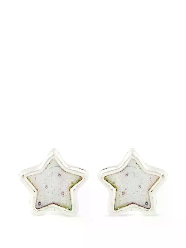 POISONED HEARTS Star-shaped Stud Earrings - Silver
