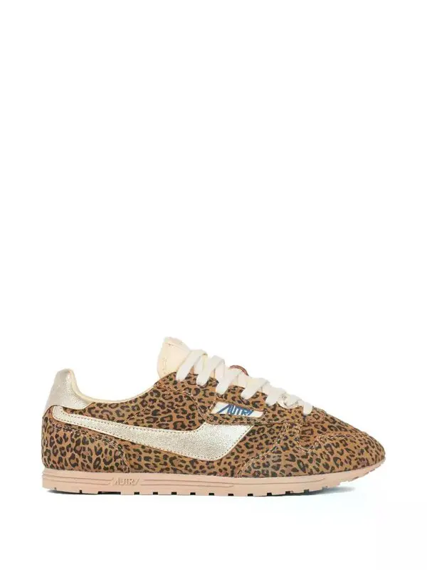 AUTRY Windspin Suede Sneakers With Leopard Print - Neutrals