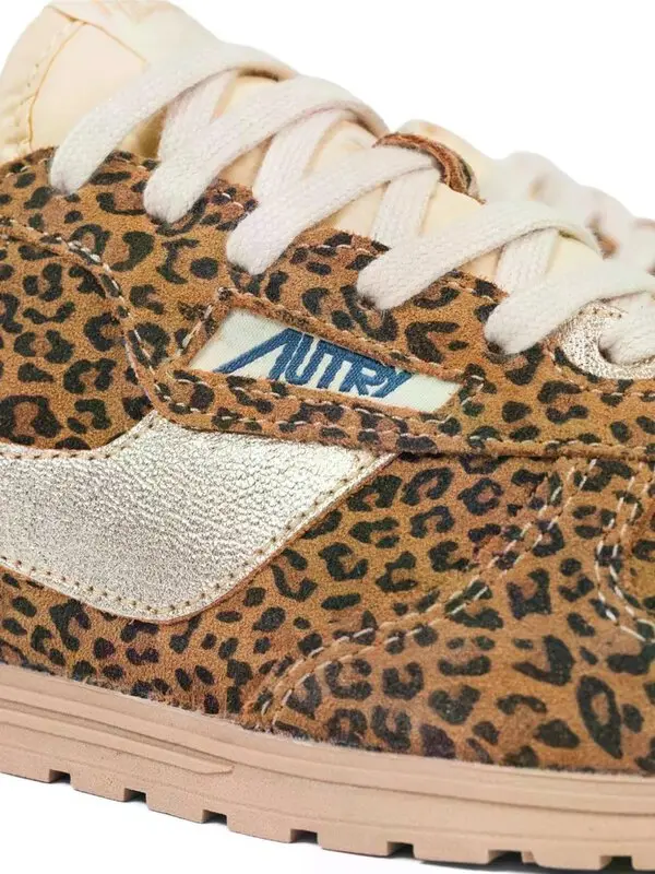 AUTRY Windspin Suede Sneakers With Leopard Print