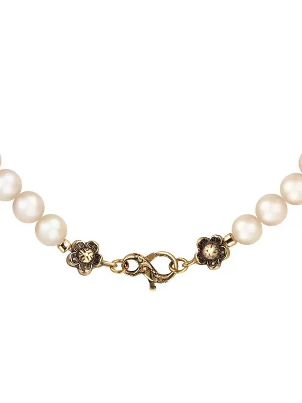 FIORE DI FIRENZE Gold-tone Pearl And Floral Embellishment Necklace