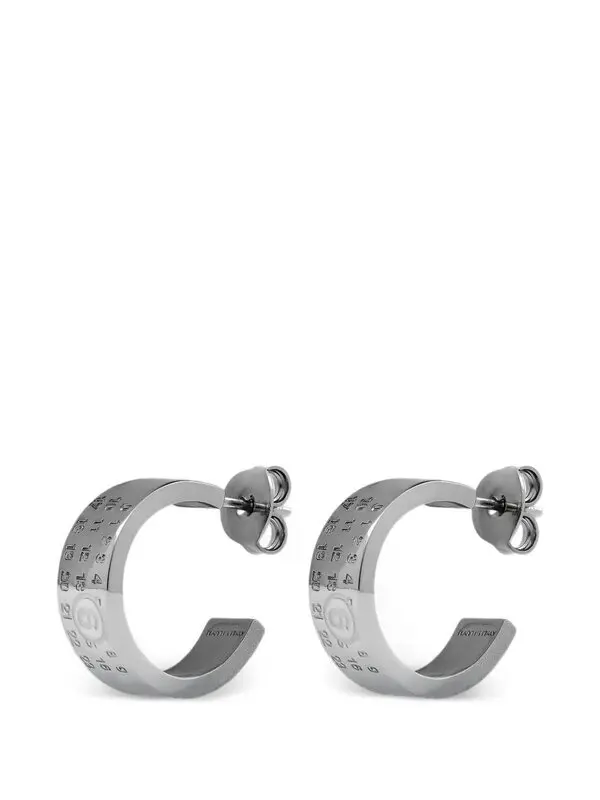 MAISON MARGIELA Engraved Open-band Hoop Earrings - Silver