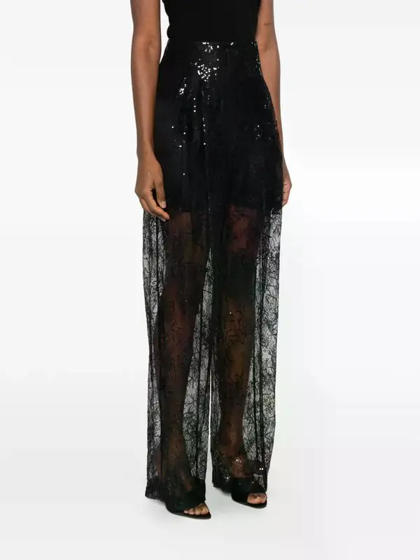Alberta Ferretti Sequin Embellished Lace Trousers