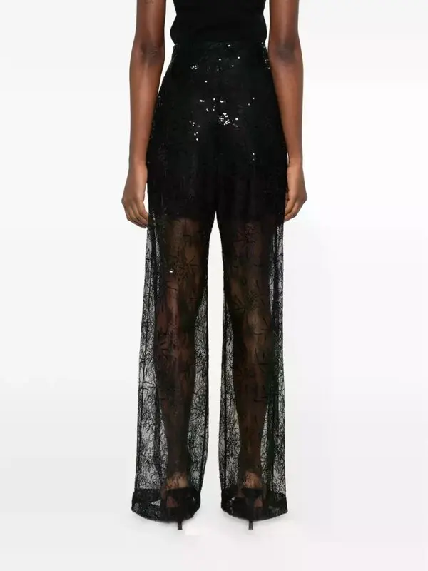 Alberta Ferretti Sequin Embellished Lace Trousers