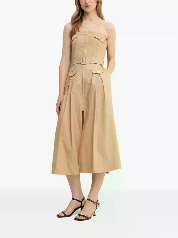 GAUDI Zip Belted Midi Dress - Neutrals